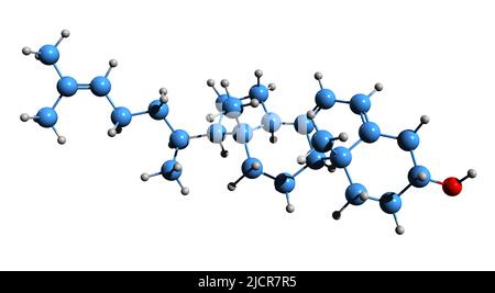 3D image of 7-Dehydrocholesterol skeletal formula - molecular chemical ...