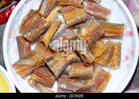 tasty dried and salted fish stock on shop for sell Stock Photo - Alamy