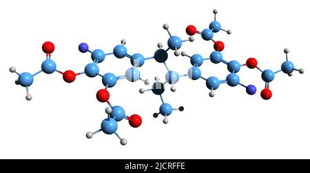 3D image of Biphenyl skeletal formula - molecular chemical structure of ...