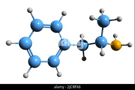 3D image of Dextroamphetamine skeletal formula - molecular chemical ...