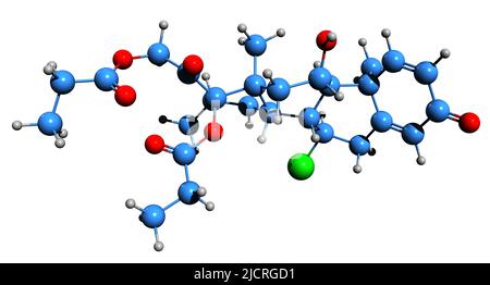 3D image of Alclometasone dipropionate skeletal formula - molecular ...