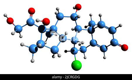 3D image of Alclometasone dipropionate skeletal formula - molecular ...