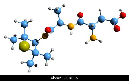 Alitame, chemical formula and skeletal structure. A non-caloric ...