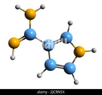 3D image of pyrrolidine skeletal formula - molecular chemical structure ...