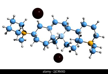 3D image of acetylcholine skeletal formula - molecular chemical ...