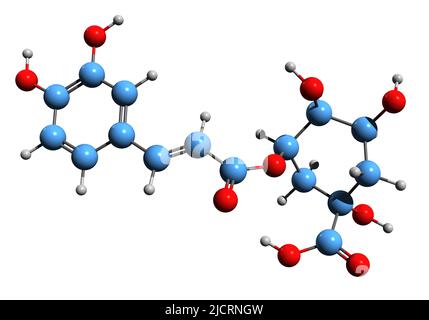 3D image of Neochlorogenic acid skeletal formula - molecular chemical ...