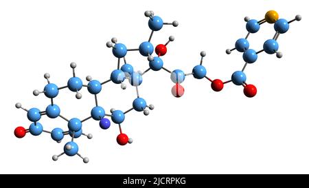 3D image of Dexamethasone skeletal formula - molecular chemical ...