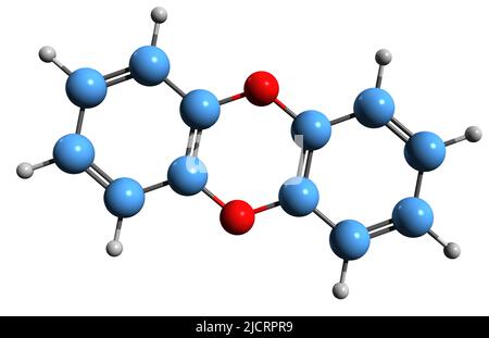 3D image of tetrachlorodibenzodioxin skeletal formula - molecular ...