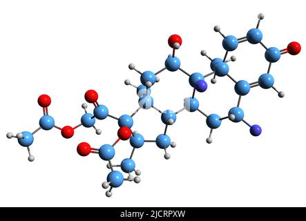 3D image of Diflorasone skeletal formula - molecular chemical structure ...