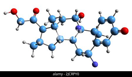 3D image of Diflorasone diacetate skeletal formula - molecular chemical ...