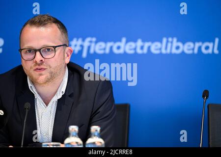 MR's Mathieu Bihet pictured during a plenary session of the Chamber at ...