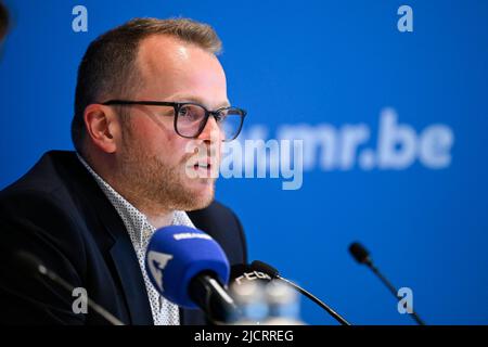 MR's Mathieu Bihet pictured during a plenary session of the Chamber at ...