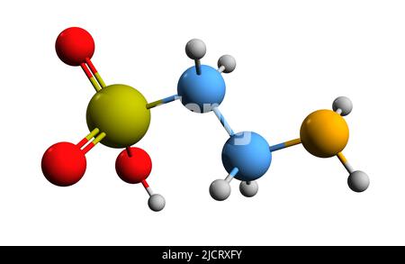 Skeletal formula of taurine. Amino acid molecule 3D rendering ...
