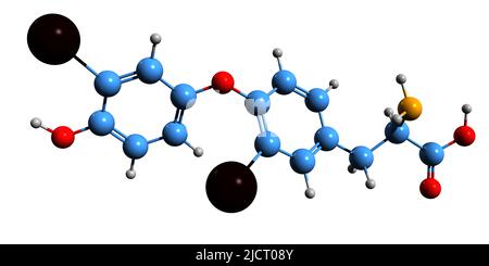 3D image of triiodothyronine skeletal formula - molecular chemical ...