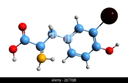 3D image of triiodothyronine skeletal formula - molecular chemical ...