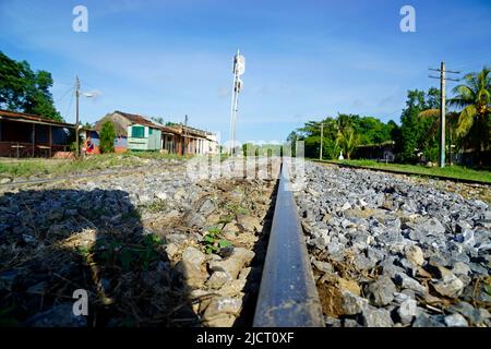 train traicks and station near limonar in cuba Stock Photo - Alamy