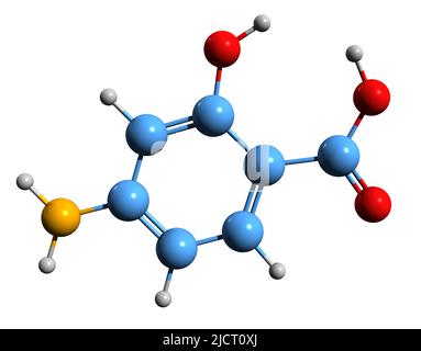 Para-aminosalicylic acid drug molecule. Used in treatment of ...