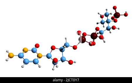 3D image of 2-C-Methylerythritol 4-phosphate skeletal formula ...