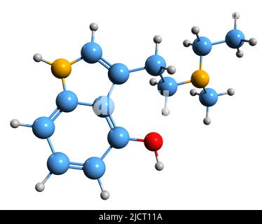 3D image of 5-MeO-MiPT skeletal formula - molecular chemical structure ...