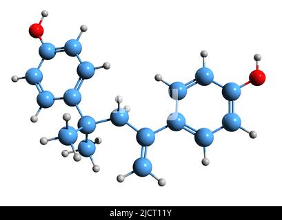 3D image of Bisphenol A skeletal formula - molecular chemical structure ...