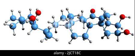 3D image of campesterol skeletal formula - molecular chemical structure ...