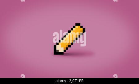 Pixel 8 bit yellow pencil on pink background - high resolution seamless ...