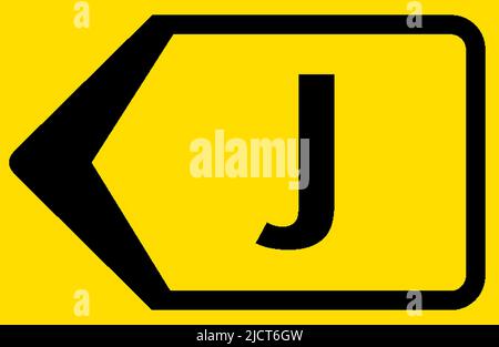 Yellow sign in arrow shape used in the Netherlands for deviation Stock ...