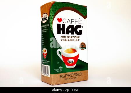 Café HAG, packet of espresso decaffeinated coffee, arabica selection ...