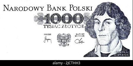Obverse of 1000 Polish zloty with empty area for design purpose Stock ...