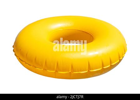 Toy lifebuoy on yellow background. safety concept Stock Photo - Alamy