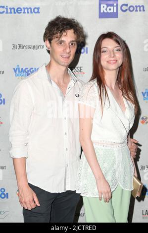 Giorgio Cantarini and Marial Bajma Riva attend the premiere of the ...
