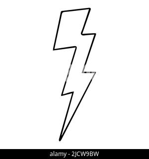 Lighting bolt symbol in doodle style power simple abstract sign ...