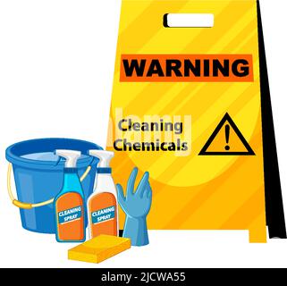 Cleaning chemicals warning banner illustration Stock Vector Image & Art ...