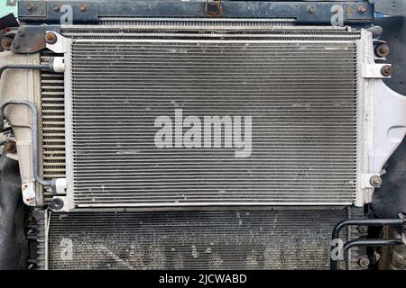 Scrap metal dump. Old used gasification pipes are cut into pieces and ...