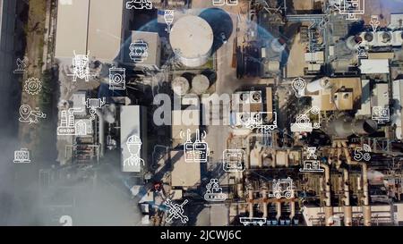 Smart factory concept. Communication network. INDUSTRY4.0 Stock Photo ...
