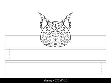 Printable lynx paper crown. Diy cut party ribbon template for birthday ...
