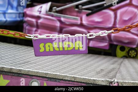 Detail of seats of a fair, fun and party attraction Stock Photo - Alamy