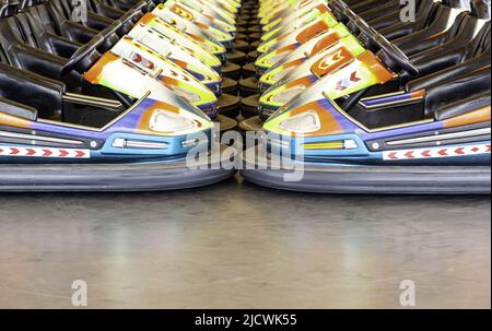 Detail of seats of a fair, fun and party attraction Stock Photo - Alamy