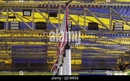 Detail of seats of a fair, fun and party attraction Stock Photo - Alamy