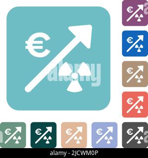 Rising nuclear energy european Euro prices simple icons in color ...
