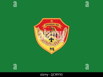 official flag of East Nusa Tenggara Indonesia at cloudy sky background ...