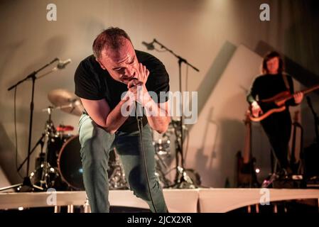 Samuel T. Herring, singer of Future Islands live at the Tempodrom in ...