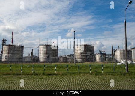 Plock, Poland. 15th June, 2022. Installations and pipes are seen at the ...