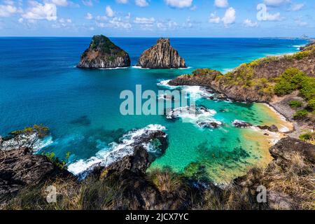 Turquoise water around the Two Brothers rocks, Fernando de Noronha ...