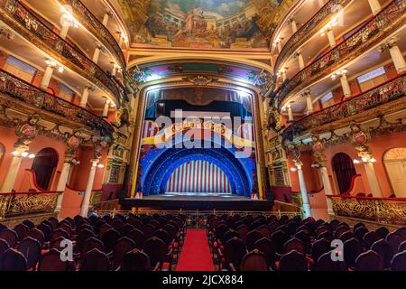 Beautiful interior of the Amazon Theatre, Manaus, Amazonas state ...