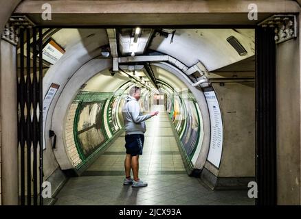 Lambeth North Underground Station Passenger tunnel Bakerloo line London ...