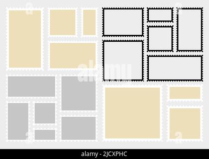 Postage stamps template. Blank rectangle postage stamps. Vector Stock ...