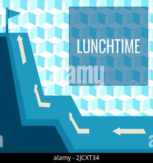 Text sign showing Lunchtime. Business idea Meal in the middle of the ...
