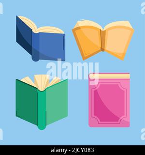 four text books icons Stock Vector Image & Art - Alamy