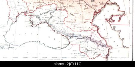 Caucasus old map Stock Photo - Alamy